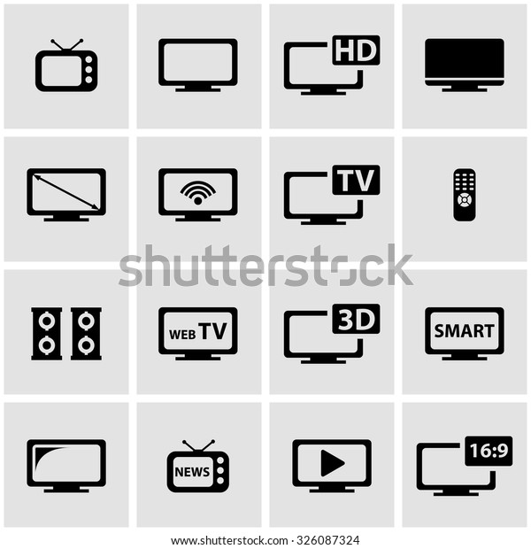Image vectorielle ensemble d'icônes de télévision : image vectorielle ...