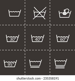 Vector Black Washing Signs Icon Set Stock Vector (Royalty Free ...