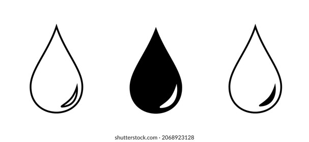 Vector Black Water Drop Icon Set Stock Vector (Royalty Free) 2068923128 ...