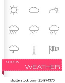 Vector Black Weather Icons Set White Stock Vector (Royalty Free ...