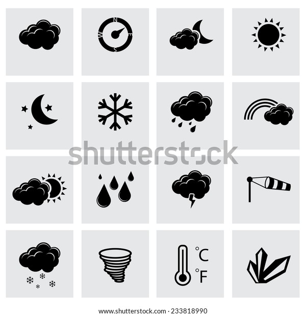 Vector Black Weather Icons Set On Stock Vector (Royalty Free) 233818990 ...