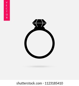 Vector Black Wedding Ring Icon Stock Vector (Royalty Free) 1123185410 ...