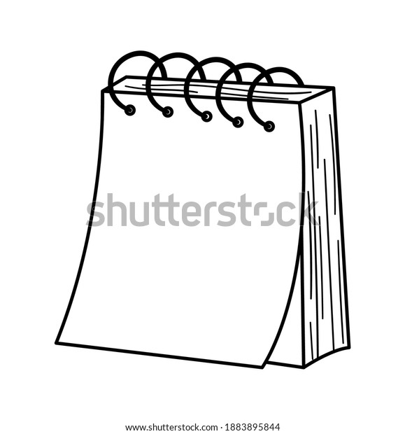 Vector Black White Block Calendar Isolated Stock Vector (Royalty Free ...