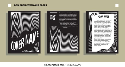 Vector Black White Book Cover Pages Stock Vector (Royalty Free ...