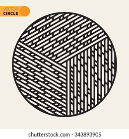 Vector Black White Circle Line Pattern Stock Vector (Royalty Free ...