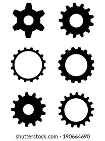 Vector Black White Gear Cog Set 스톡 벡터(로열티 프리) 190664690 | Shutterstock