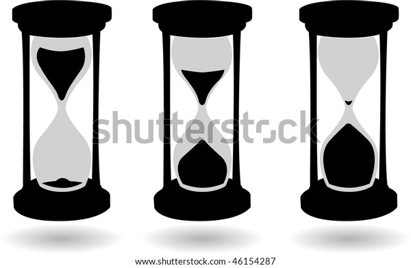 Vector Black White Hourglass Stock Vector (Royalty Free) 46154287 ...