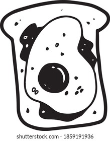 Vector Black White Icon Toast Cooked Stock Vector (Royalty Free ...
