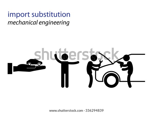Vector Black White Illustration Import Substitution 库存矢量图（免版税）336294839 ...