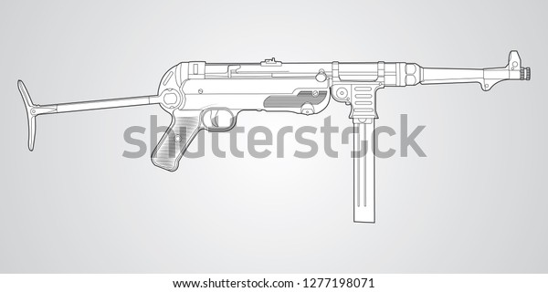 Vector Black White Illustration Mp 40 Stock Vector (Royalty Free ...