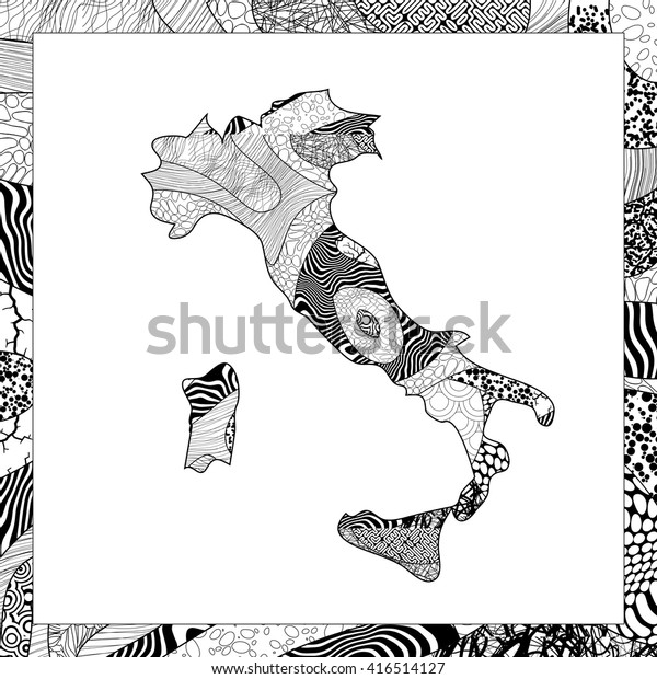 Vector Black White Italian Boot Illustration Stock Vector (Royalty Free ...