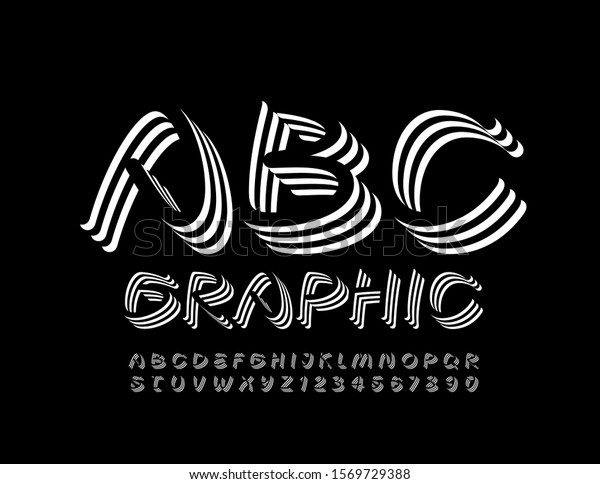 Vector Black White Layered Alphabet Letters Stock Vector (Royalty Free ...
