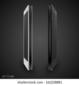 Vector Black White Mobile Phone Stock Vector (Royalty Free) 162228881 ...