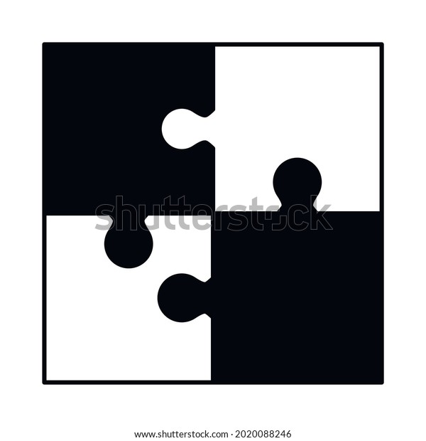 Vector Black White Puzzles Stock Vector (Royalty Free) 2020088246 ...