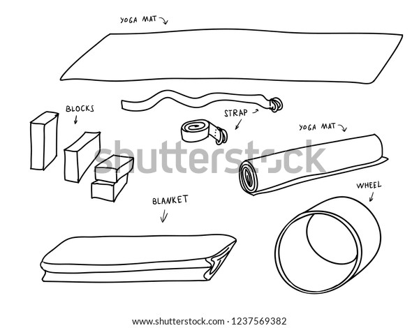 Vector Black White Set Yoga Blocks Stock Vector (Royalty Free ...