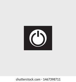 Vector Black White Shut Down Icon Stock Vector (Royalty Free ...