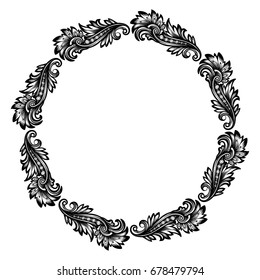 Vector Black White Vintage Round Frame Stock Vector (Royalty Free ...
