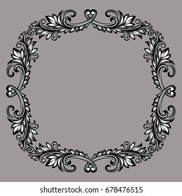 Vector Black White Vintage Square Frame Stock Vector (Royalty Free ...