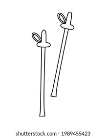 Vector Black White Walking Sticks Outline Stock Vector (Royalty Free ...