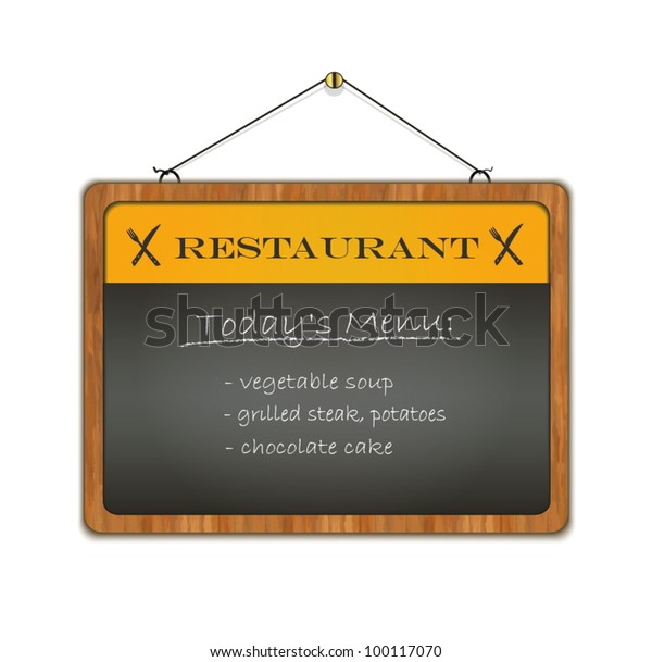 Vector Blackboard Wood Frame Menu Restaurant Stock Vector (Royalty Free ...