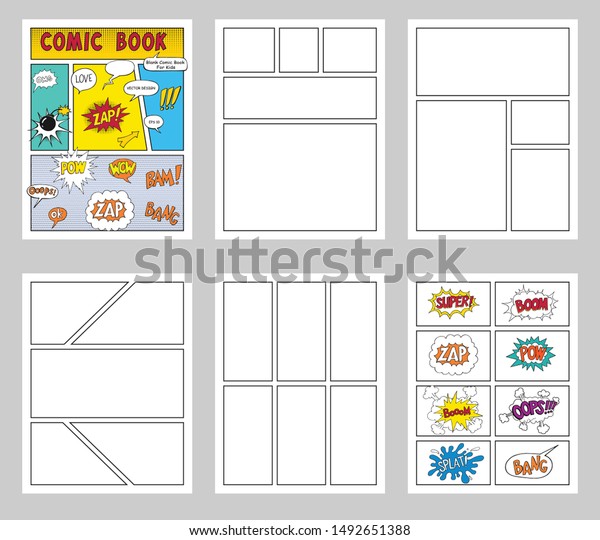 Vector Blank Comic Book Set Creating Stock Vector (Royalty Free ...