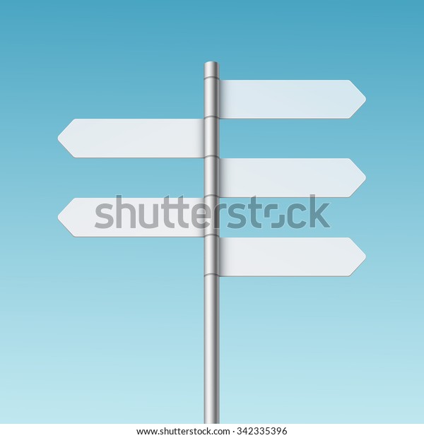 Vector Blank Direction Signpost Sign Arrow Stock Vector (Royalty Free ...