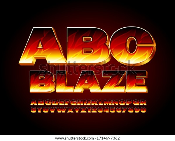 Vector Blaze Alphabet Flaming 3d Font Stock Vector (Royalty Free ...