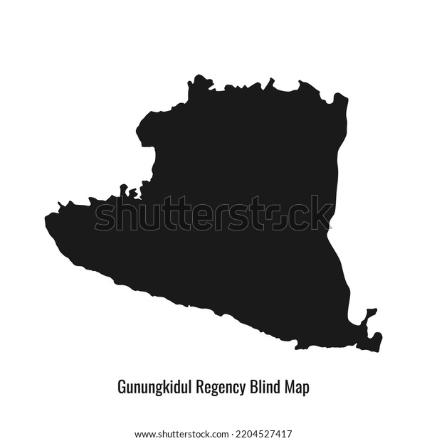 Vector Blind Map Gunungkidul Regency Special Stock Vector (Royalty Free ...
