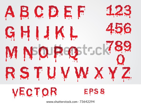 Vector Blood Alphabet Stock Vector (Royalty Free) 73642294 | Shutterstock