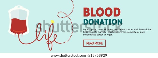 Vector Blood Donation Banner Stock Vector (Royalty Free) 513758929