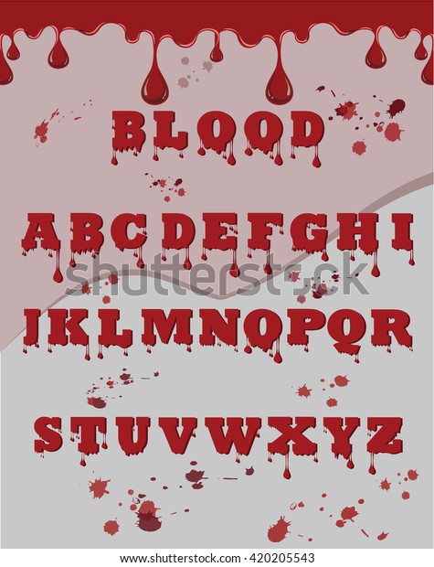 Vector Blood Font Made Blood Halloween Stock Vector (Royalty Free ...