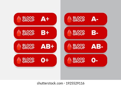 Vector Blood Group Banner Set Red Stock Vector (Royalty Free ...