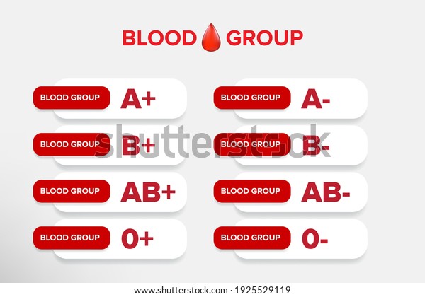 Vector Blood Group Banner Set Red Stock Vector (Royalty Free ...