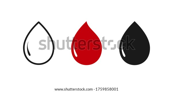 Vector Blood Red Line Black Drop Stock Vector (Royalty Free) 1759858001 ...