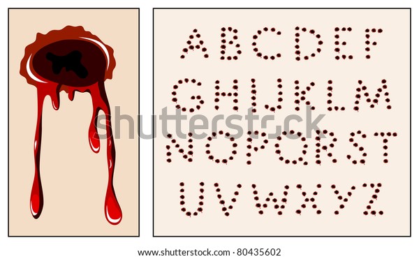 Vector Blood Wound Alphabet On Skin Stock Vector (Royalty Free ...