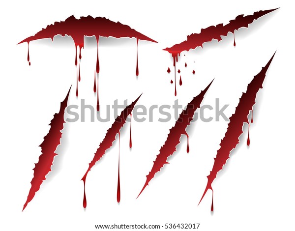 Vector Bloody Scratches Blood Drops Isolated Stock Vector (Royalty Free ...