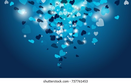 Vector Blue Background Hearts Stock Vector (Royalty Free) 737761453 ...
