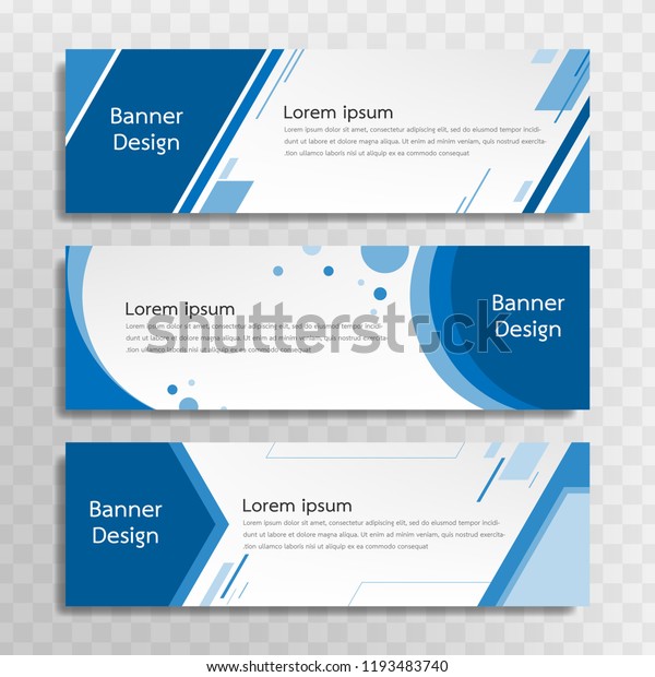Vector Blue Banner Template Design 3 Stock Vector (Royalty Free ...