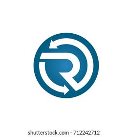 Vector Blue Bold Recycle Letter R Stock Vector (Royalty Free) 712242712