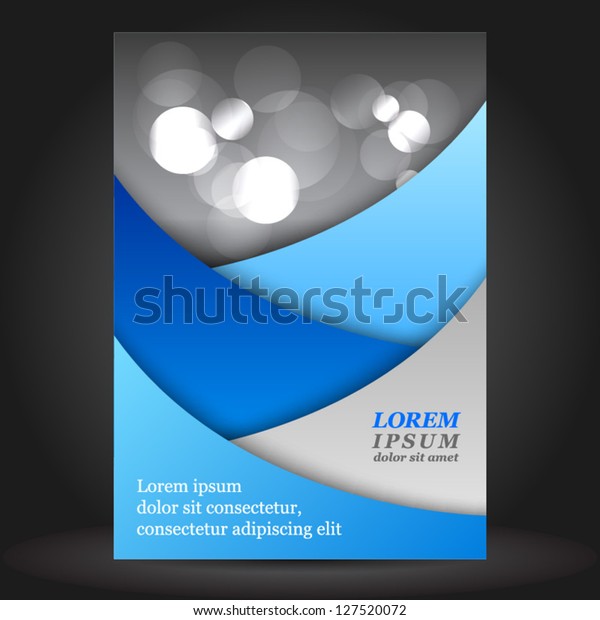 Vector Blue Brochure Cover Design Eps Stock Vector (Royalty Free) 127520072