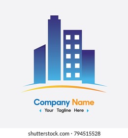 Vector Blue Building Logo Design Real Stock Vector (Royalty Free ...