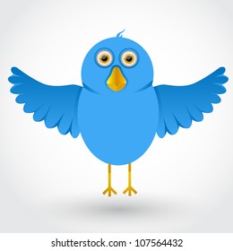 Vector Blue Cartoon Bird Stock Vector (Royalty Free) 107564432