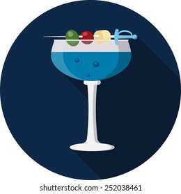 Vector Blue Cocktail Flat Illustration Stock Vector (Royalty Free ...