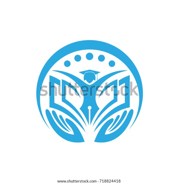 Vector Blue Education Emblem Logo Stock Vector (Royalty Free) 718824418 ...