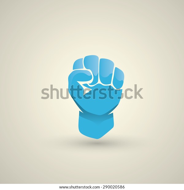 Vector Blue Fist Icon Revolution Fist Stock Vector (Royalty Free ...