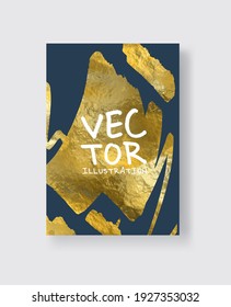 Vector Blue Gold Design Templates Brochures Stock Vector (Royalty Free ...