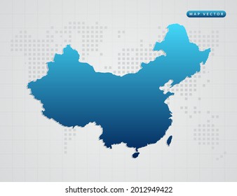 Vector Blue Gradient China Map On Stock Vector (Royalty Free ...