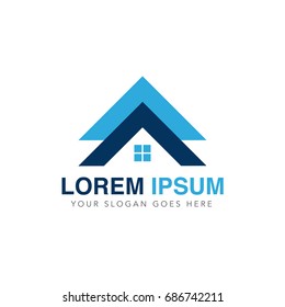 Vector Blue Home Logo Design Real: vector de stock (libre de regalías ...
