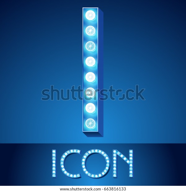 Vector Blue Light Alphabet Letter Stock Vector (Royalty Free) 663816133 ...