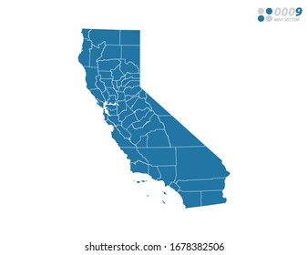 Transparent High Detailed Grey Map California Stock Vector (Royalty ...